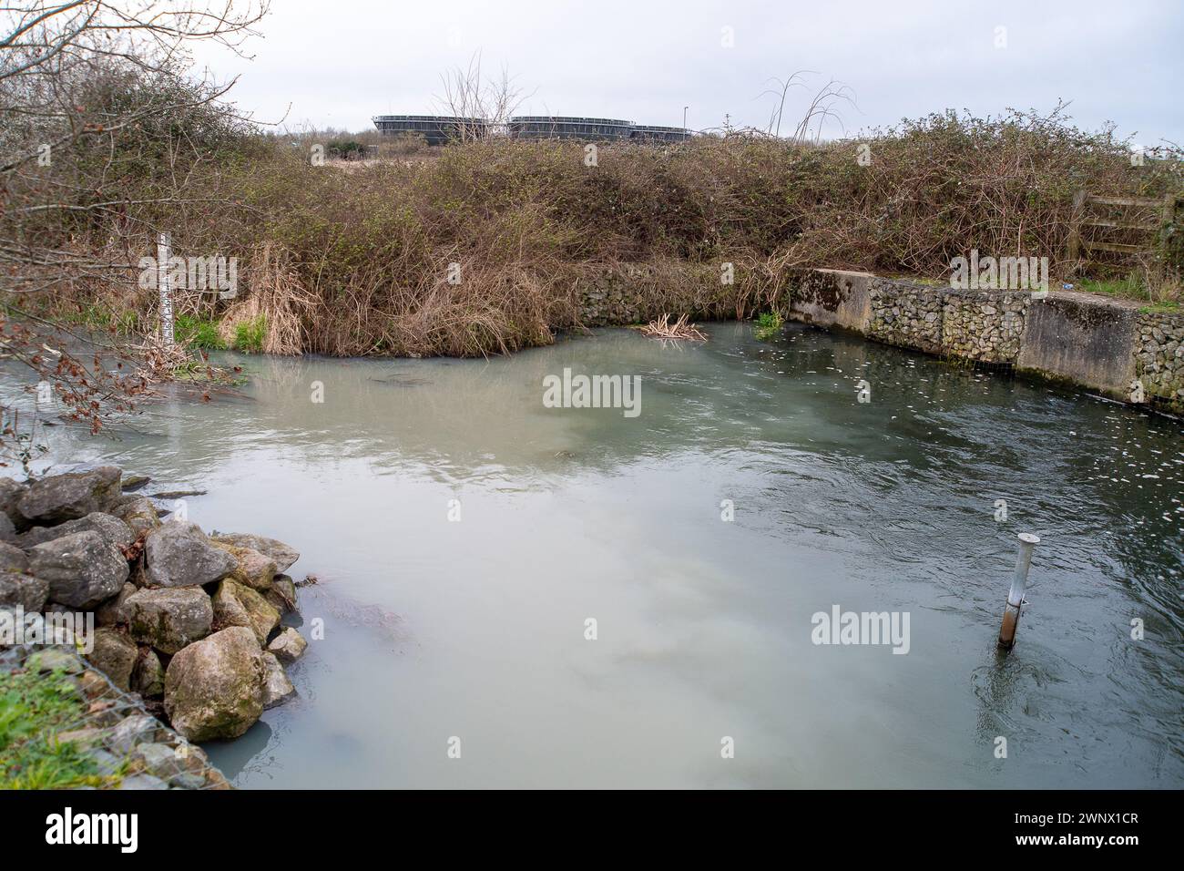 Slough, UK. 4th March, 2024. Thames Water are discharging sewage from ...