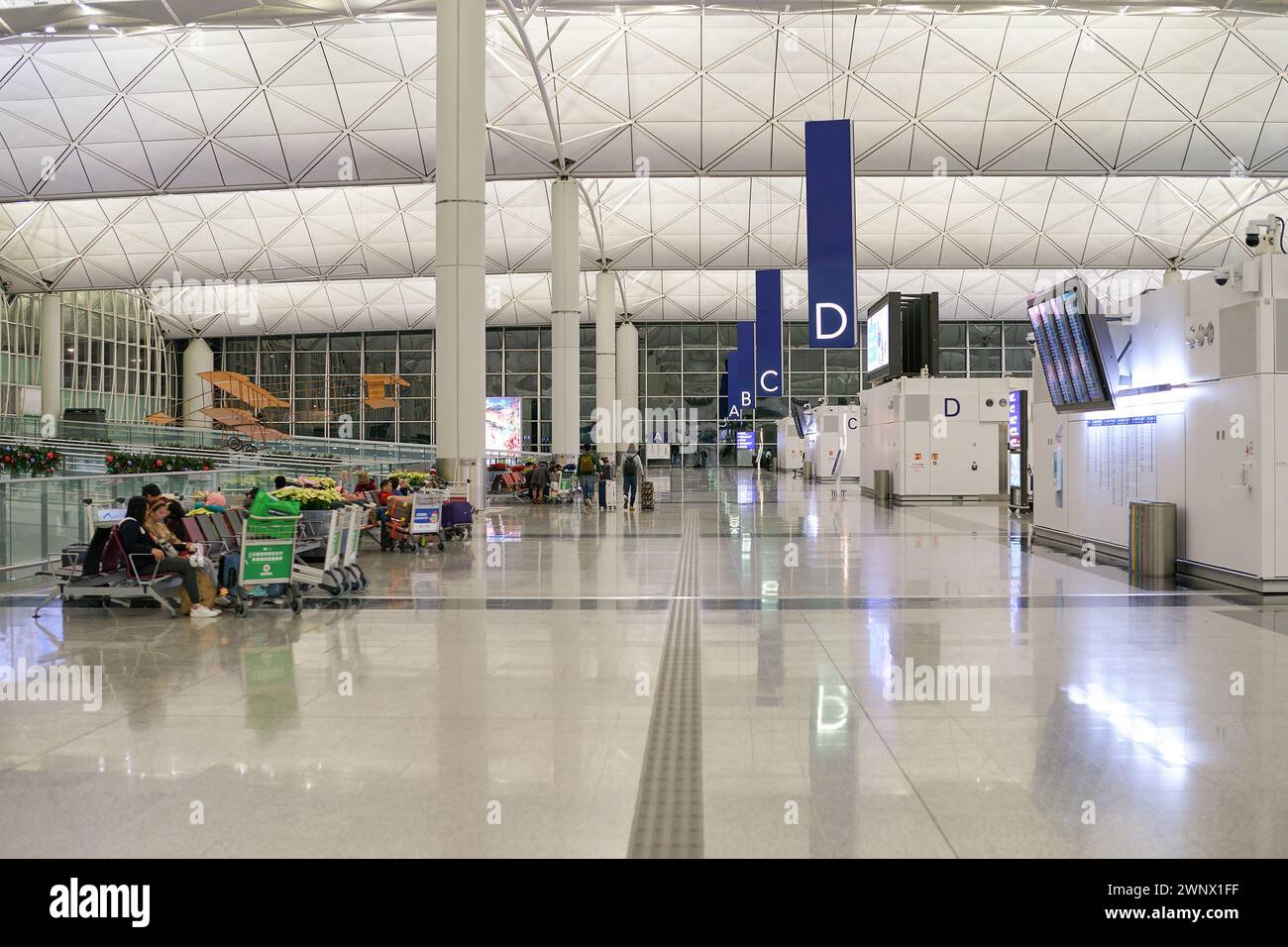 HONG KONG, CHINA - DECEMBER 08, 2023: check-in aisles in Hong Kong ...