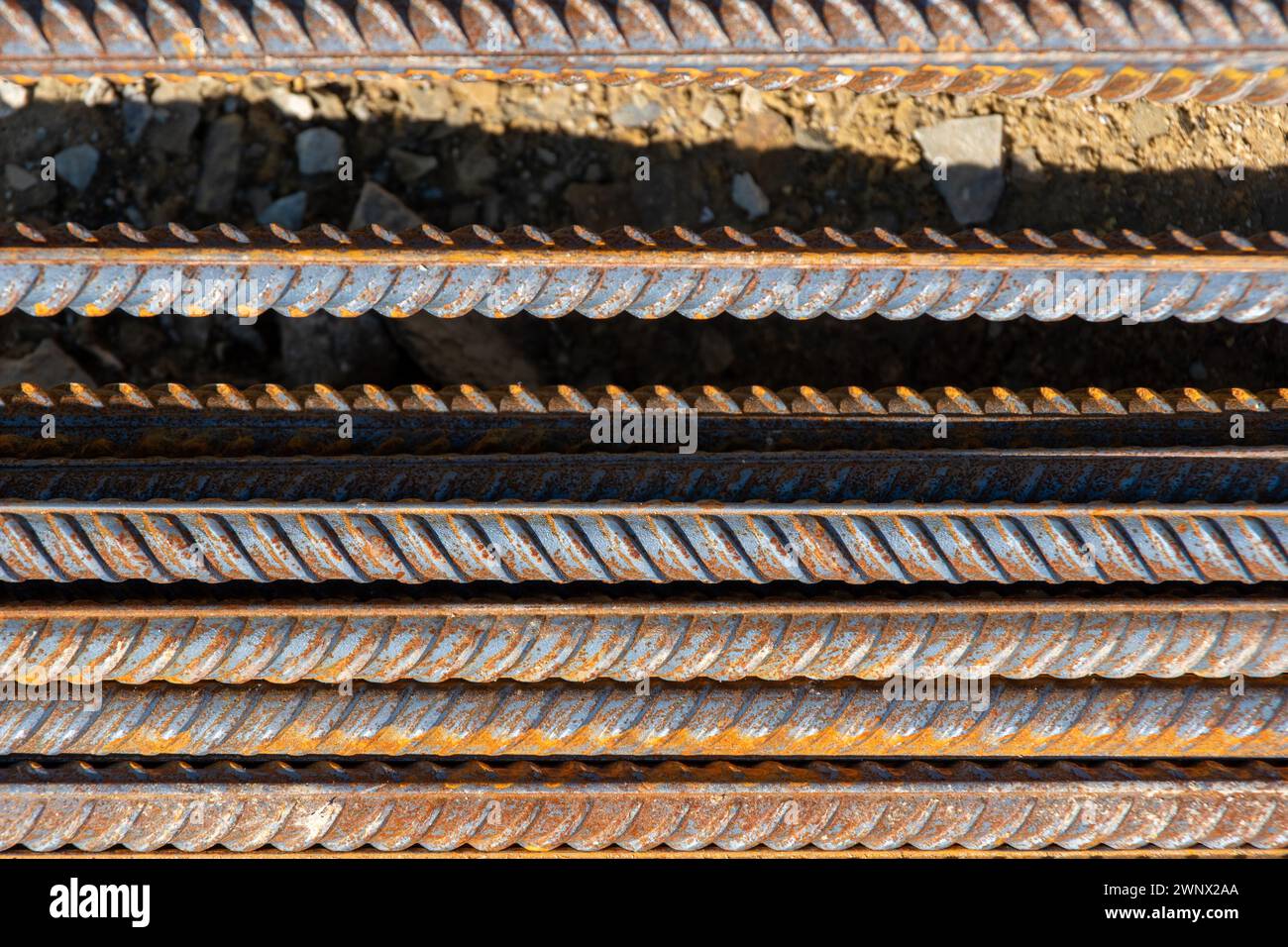 Steel reinforcement bars. Construction rebar steel work reinforcement ...