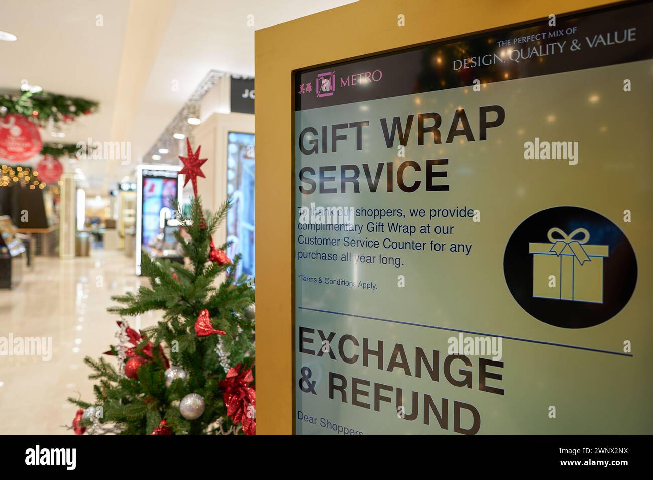 SINGAPORE - NOVEMBER 06, 2023: information screen as seen at Metro ...