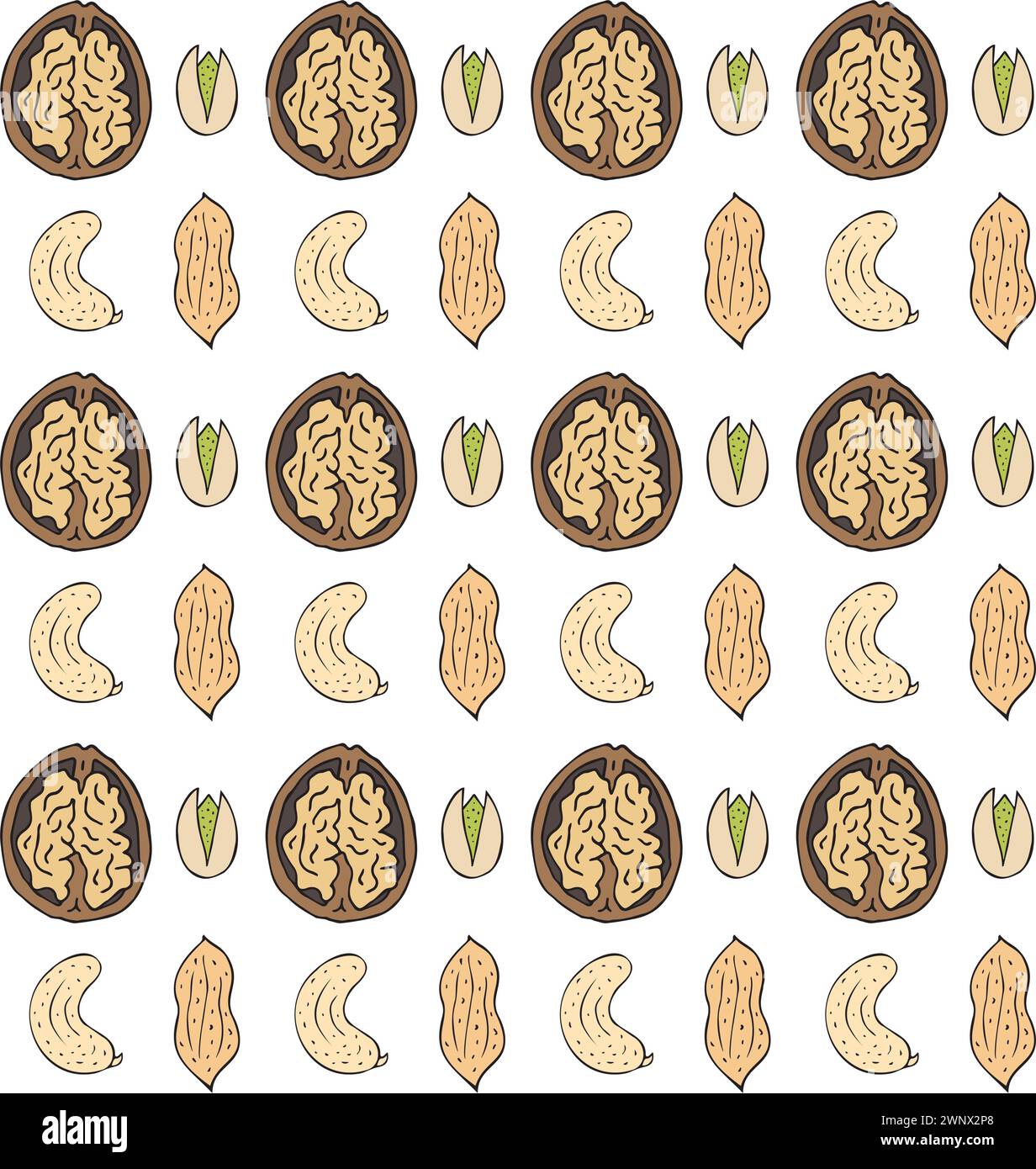 Raw almond texture Stock Vector Images - Alamy