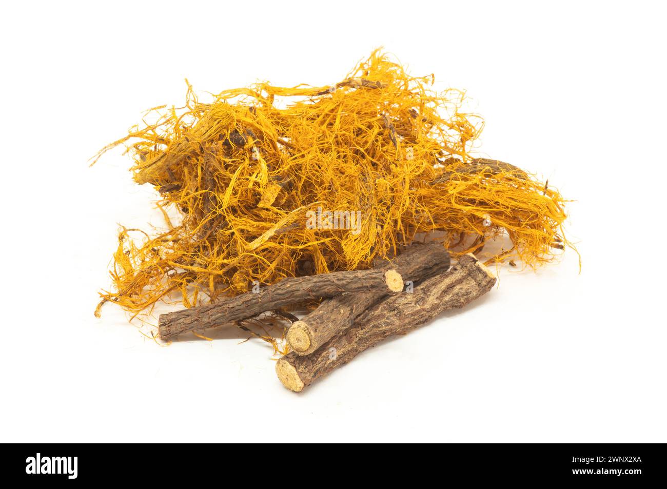 Licorice root and fiber isolated on white background ( glycyrrhiza ...