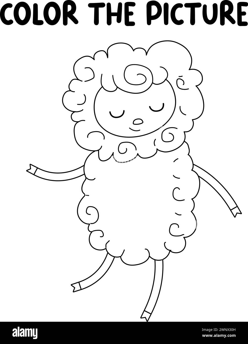 Lamb coloring page for kids hi-res stock photography and images - Alamy