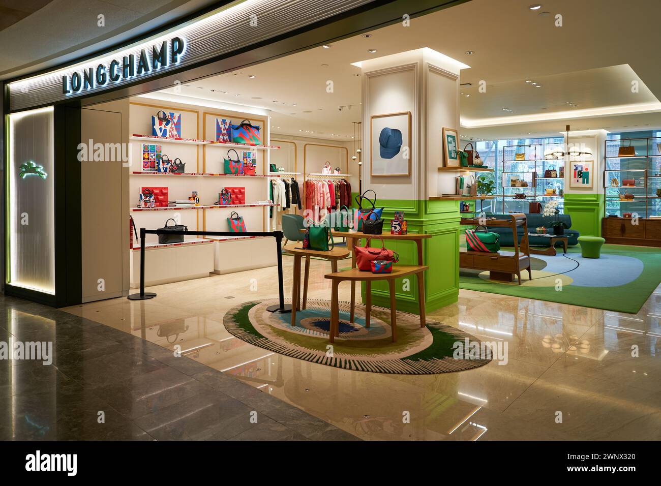 SINGAPORE - NOVEMBER 06, 2023: entrance to Longchamp store inside the Paragon shopping complex ...