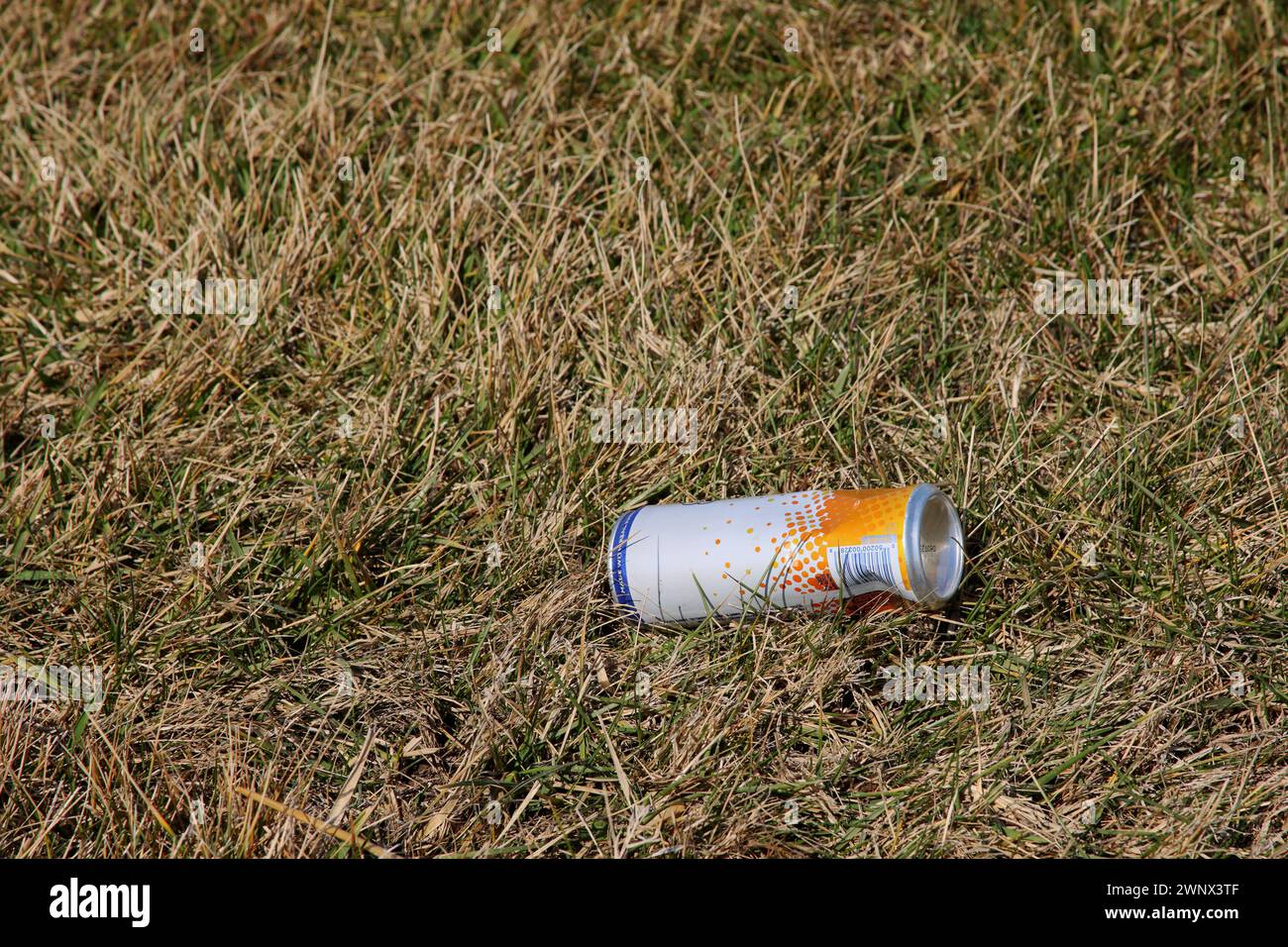 Litter in the grass along a roadside Stock Photo - Alamy