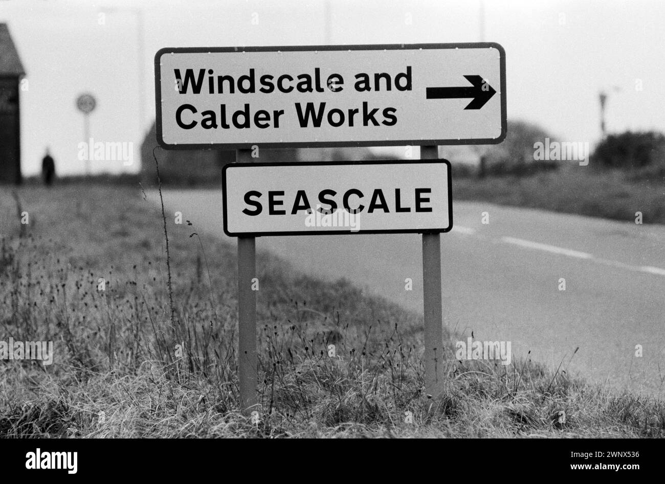Windscale and Calder Works. Sellafield road sign 1983. Seascale ...