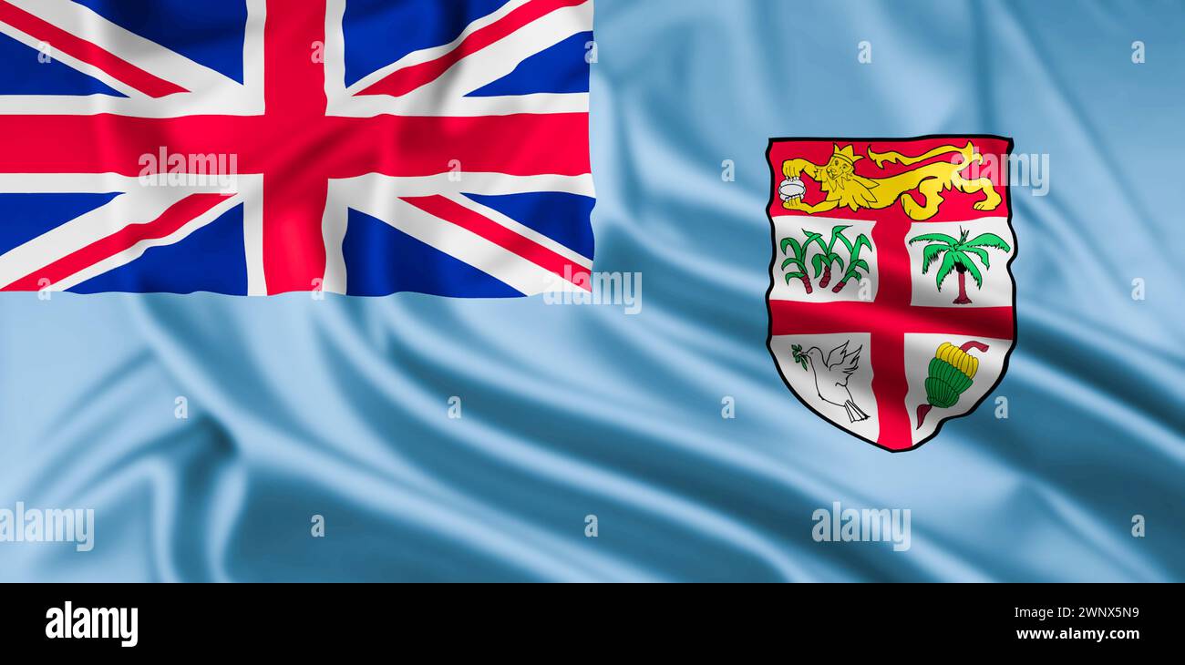 The Flag of The Republic of Fiji with a Ripple Effect Stock Photo - Alamy