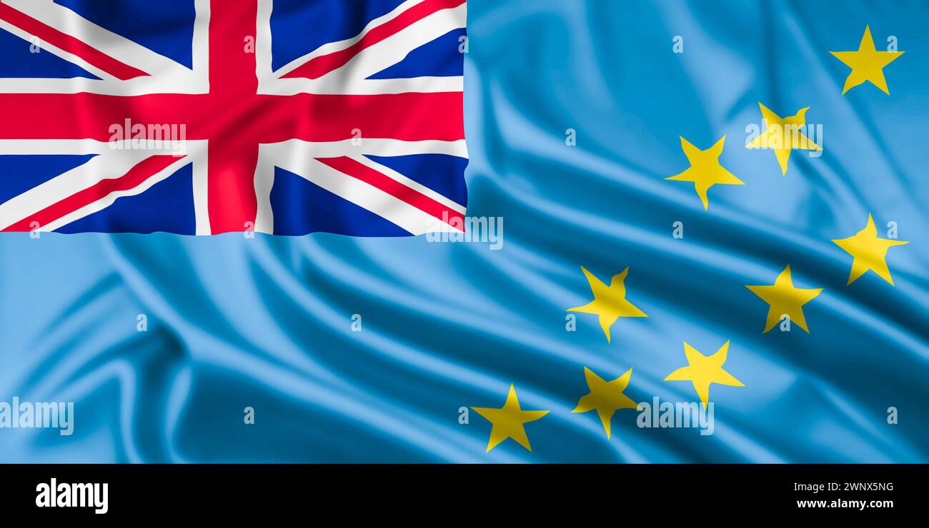The Flag of Tuvalu with a Ripple Effect Stock Photo - Alamy