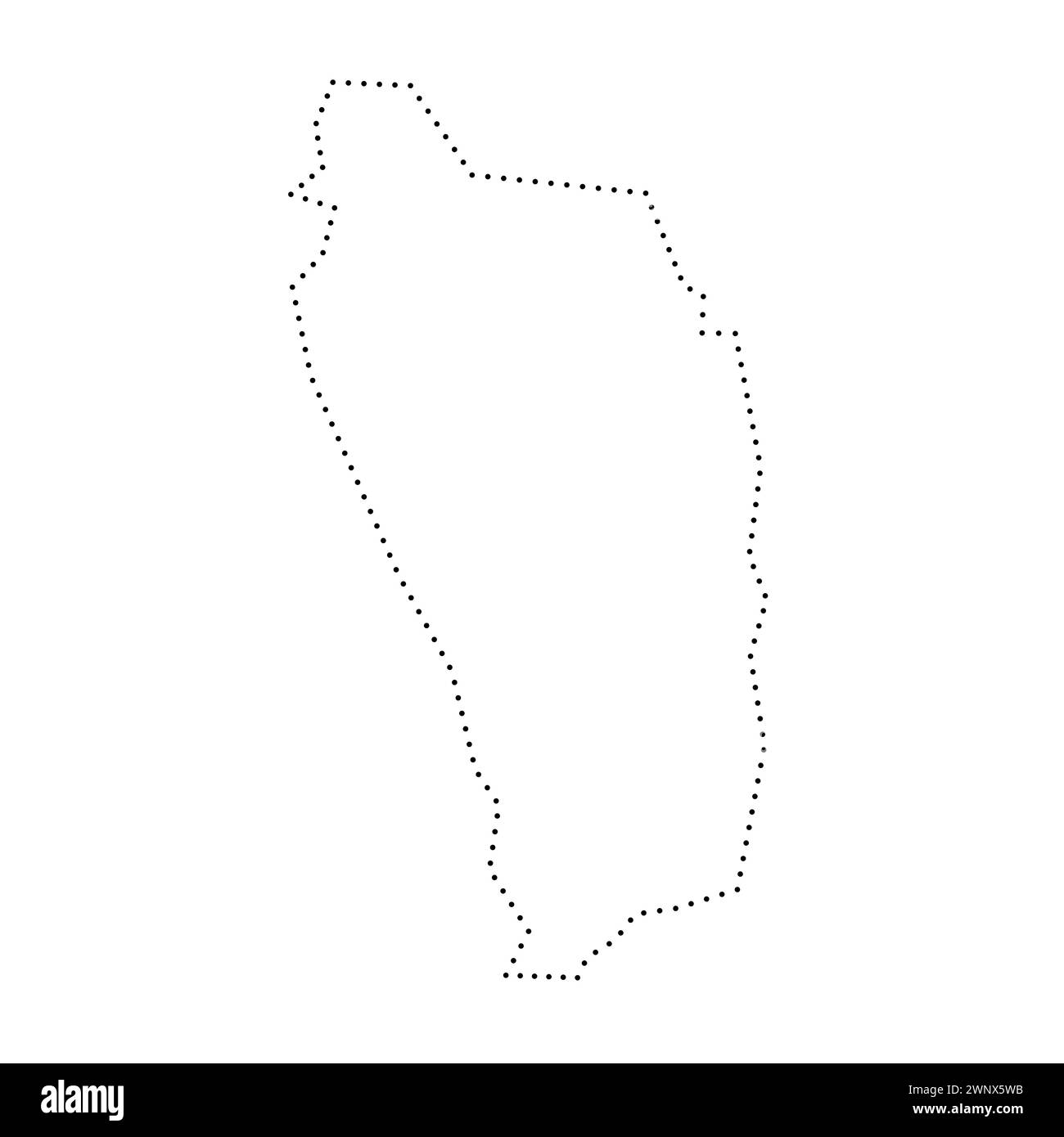 Dominica country simplified map. Black dotted outline contour. Simple ...