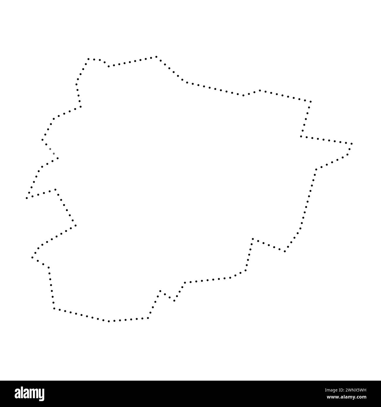 Andorra country simplified map. Black dotted outline contour. Simple ...