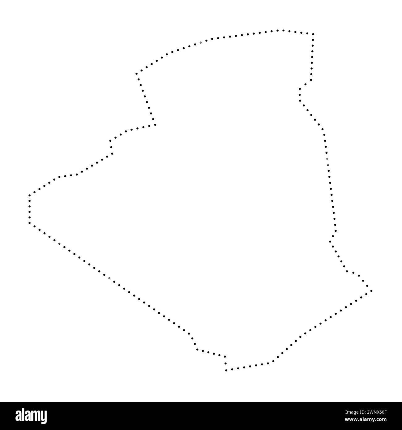 Algeria country simplified map. Black dotted outline contour. Simple ...