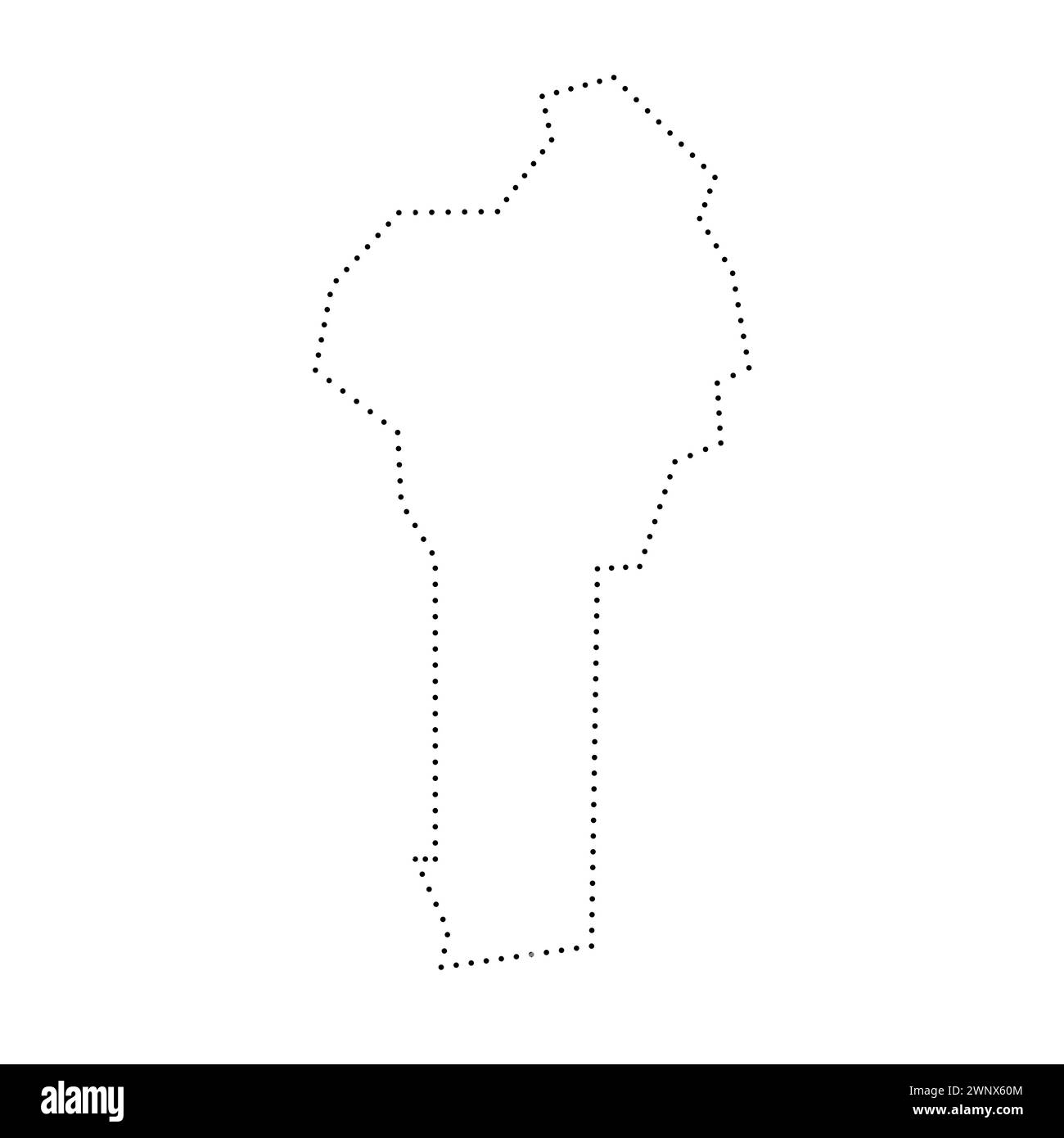 Benin country simplified map. Black dotted outline contour. Simple vector icon Stock Vector ...