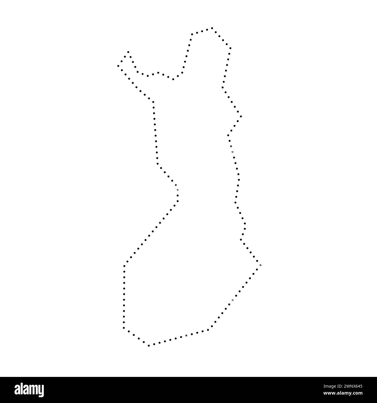 Finland country simplified map. Black dotted outline contour. Simple ...