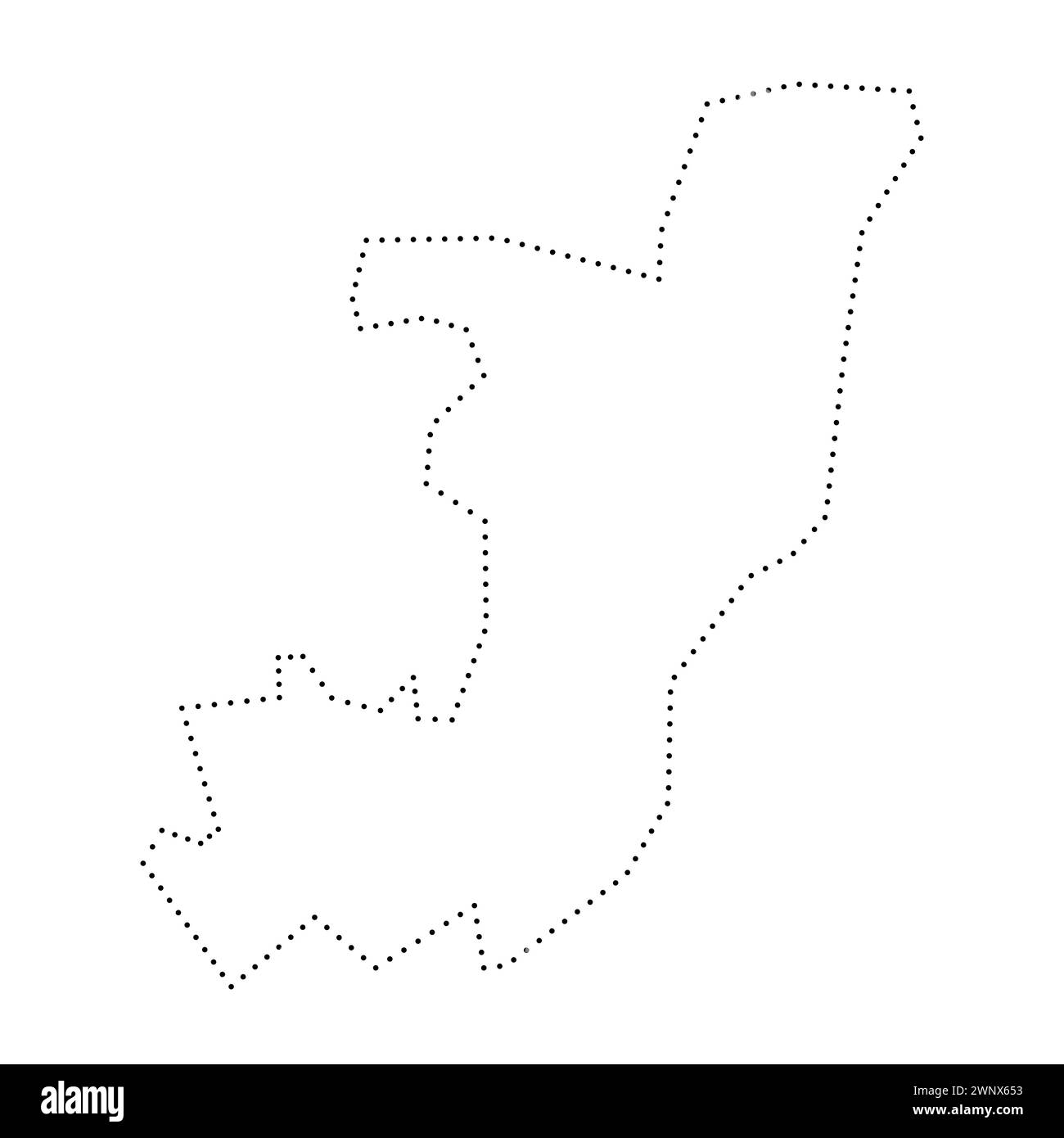 Republic of the Congo country simplified map. Black dotted outline ...