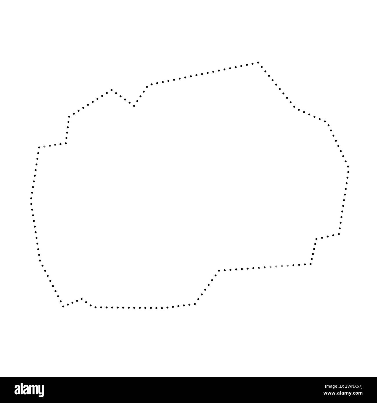 North Macedonia country simplified map. Black dotted outline contour ...