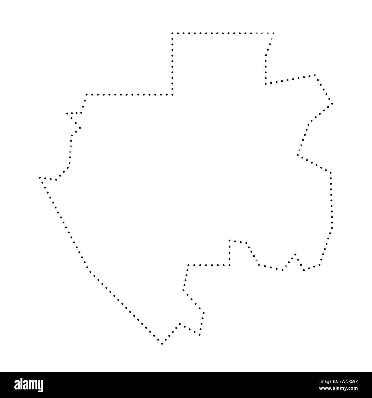 Gabon Country Simplified Map Black Dotted Outline Contour Simple