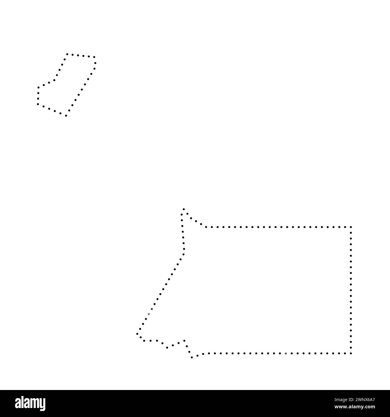 Equatorial Guinea Country Simplified Map Black Dotted Outline Contour