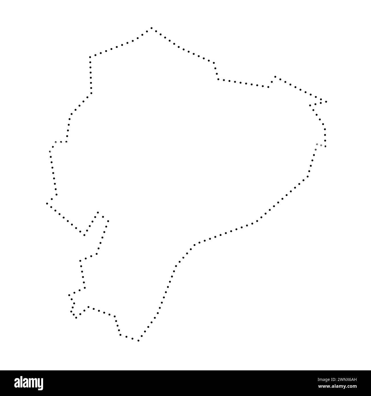 Ecuador country simplified map. Black dotted outline contour. Simple ...