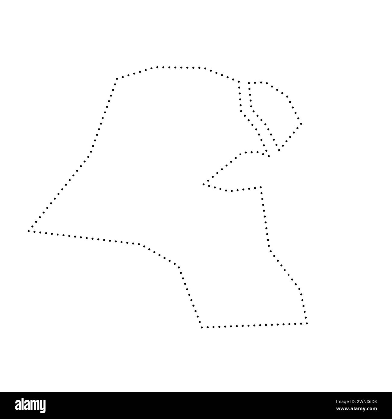Kuwait country simplified map. Black dotted outline contour. Simple ... Kuwait country simplified map. Black dotted outline contour. Simple ...