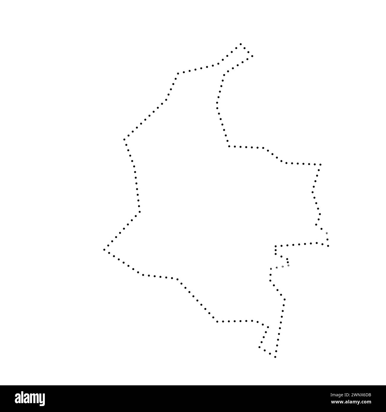 Colombia country simplified map. Black dotted outline contour. Simple ...
