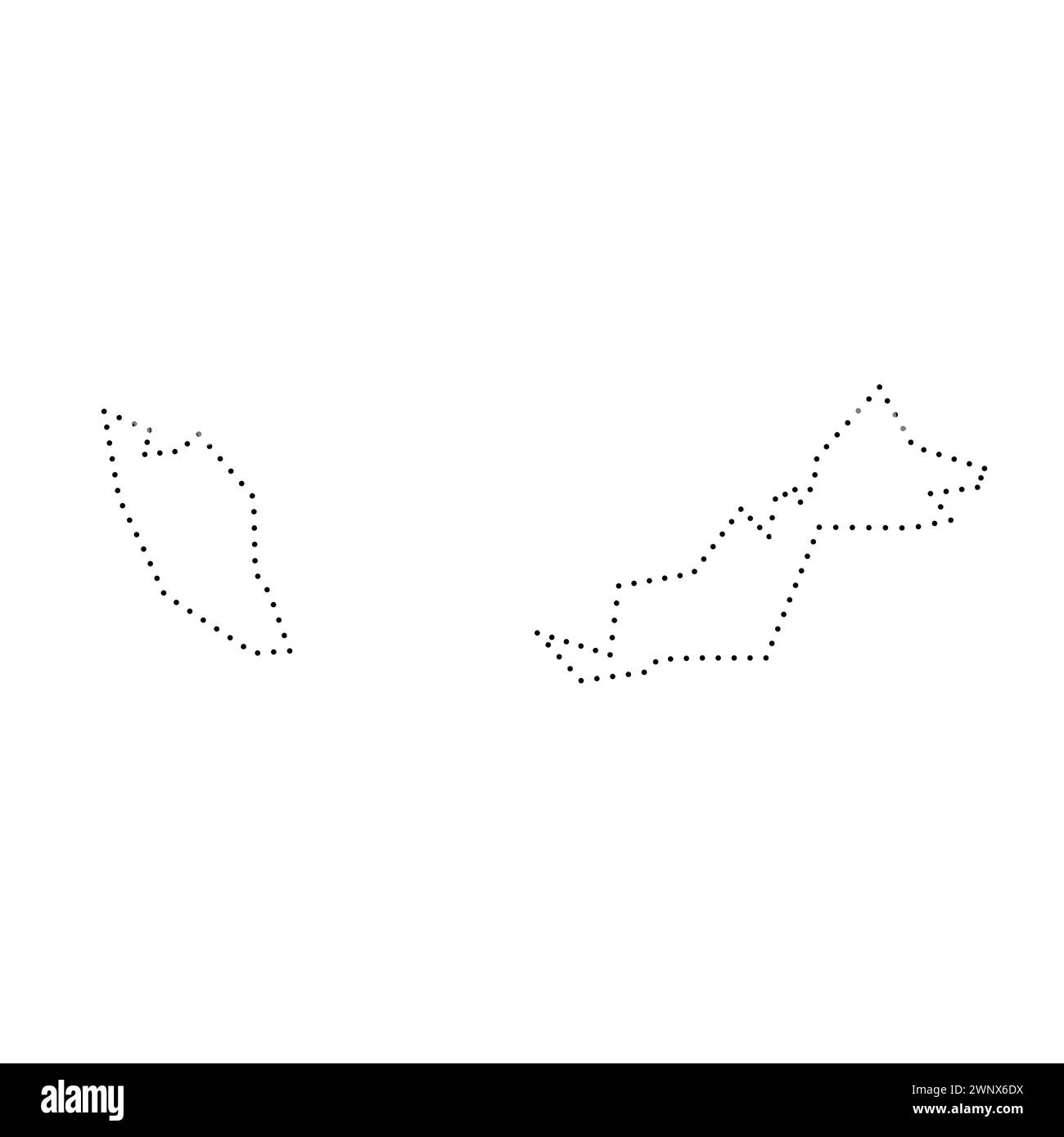 Malaysia Country Simplified Map Black Dotted Outline Contour Simple