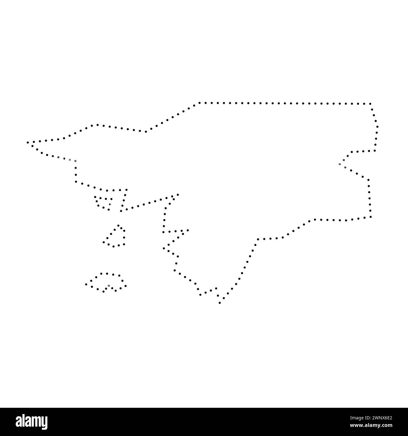 Guinea-Bissau country simplified map. Black dotted outline contour. Simple vector icon Stock ...