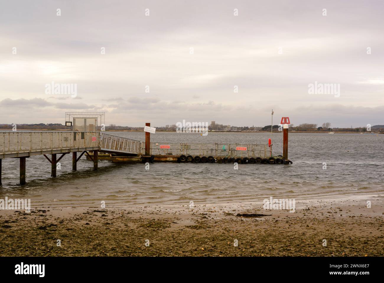 Jetty for the ferry from Hengistbury Head on Mudeford Spit to Mudeford ...