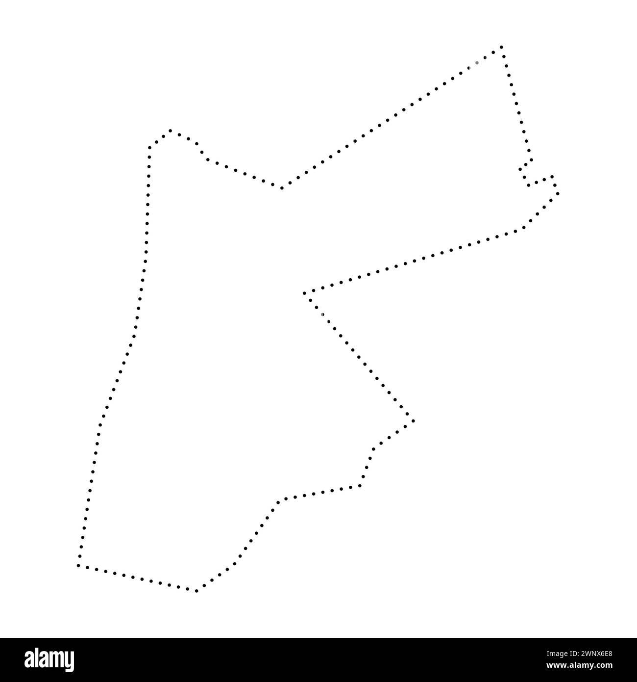 Jordan country simplified map. Black dotted outline contour. Simple vector icon Stock Vector ...