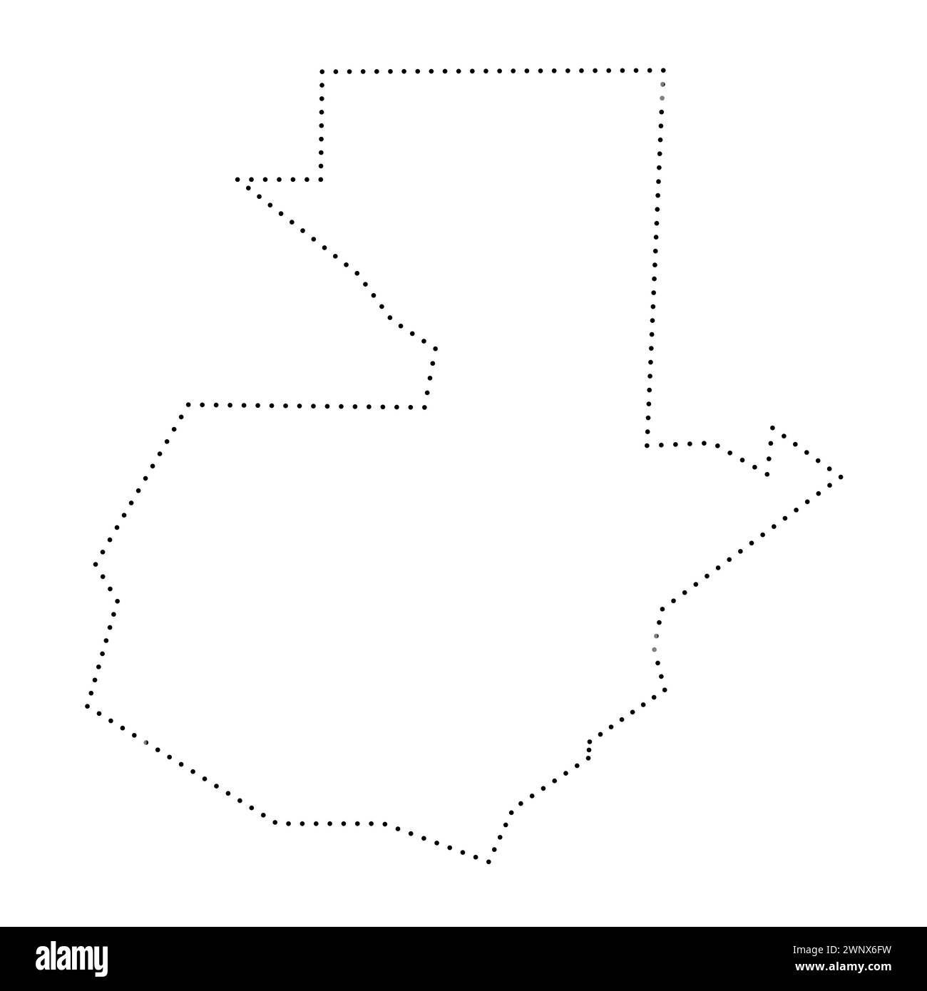 Guatemala country simplified map. Black dotted outline contour. Simple ...
