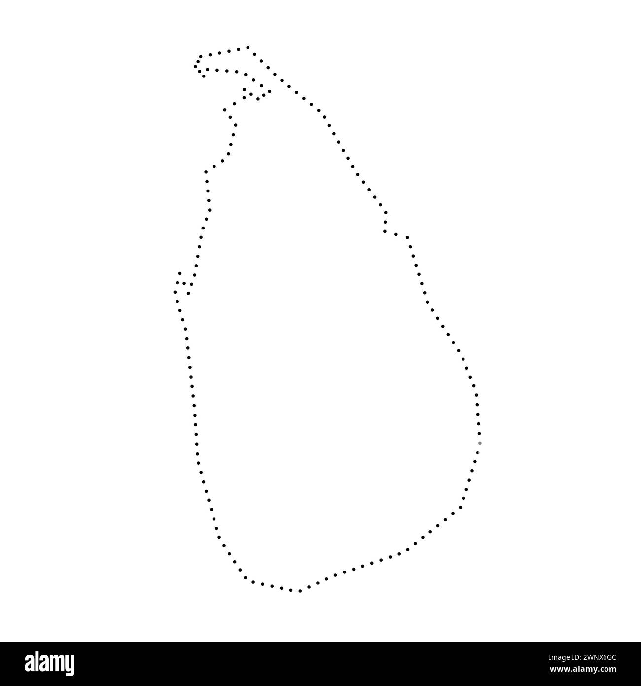 Sri Lanka country simplified map. Black dotted outline contour. Simple vector icon Stock Vector ...