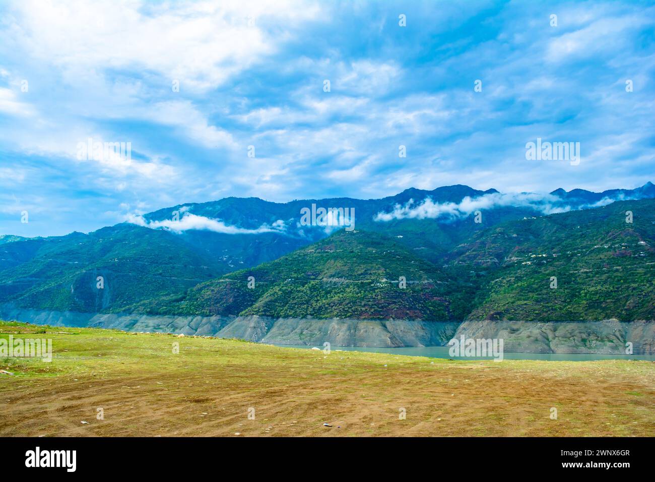 Tehri lake surrounded by mountains in Uttarakhand, india, Tehri Lake is ...