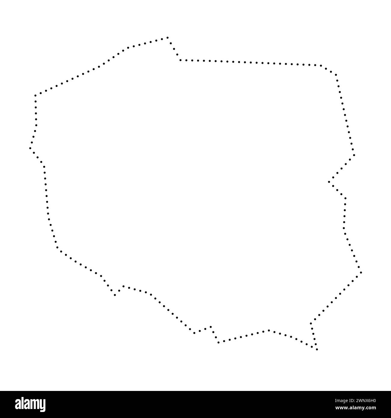 Poland country simplified map. Black dotted outline contour. Simple ...