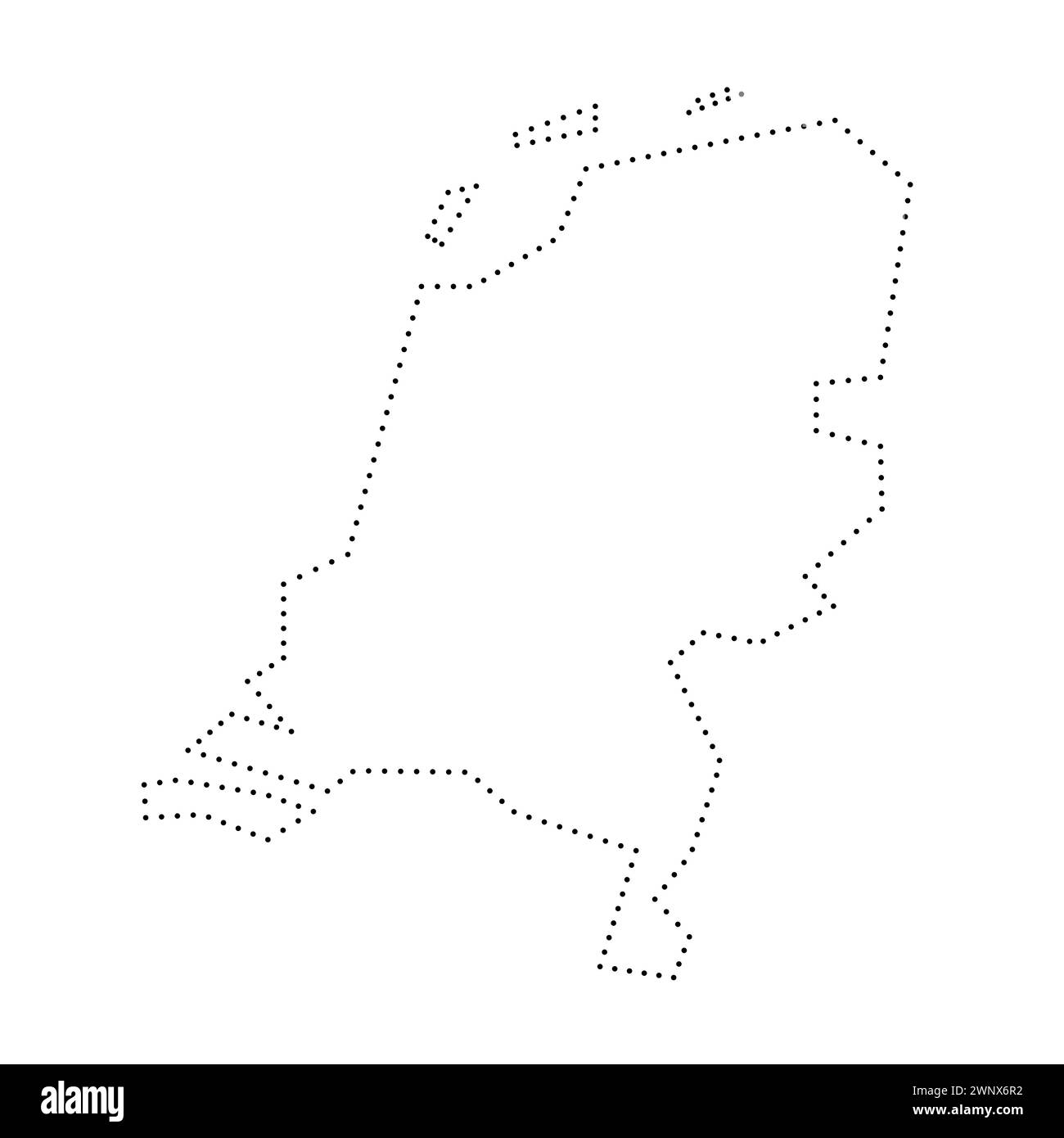 Netherlands country simplified map. Black dotted outline contour ...