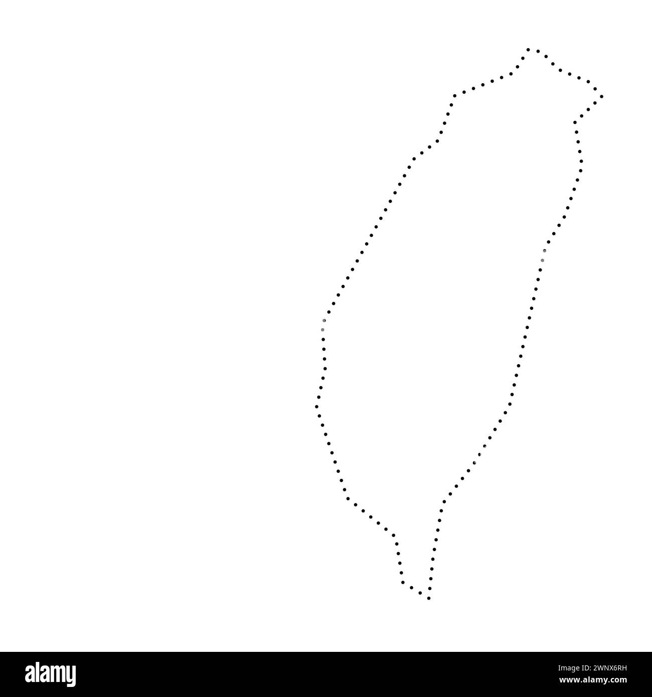 Taiwan country simplified map. Black dotted outline contour. Simple ...