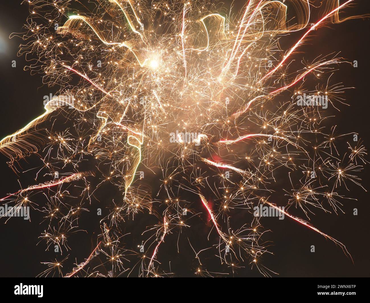 fireworks in the night sky. Colorful flashes of fire on a black ...