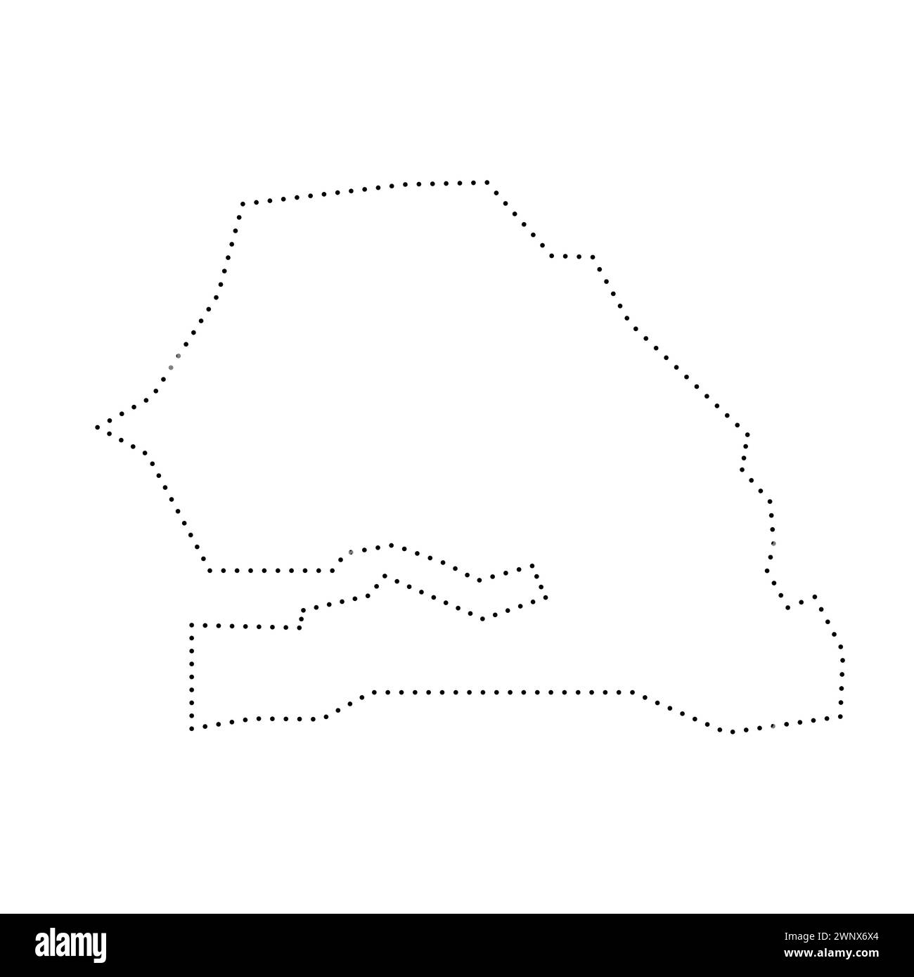 Senegal country simplified map. Black dotted outline contour. Simple vector icon Stock Vector ...
