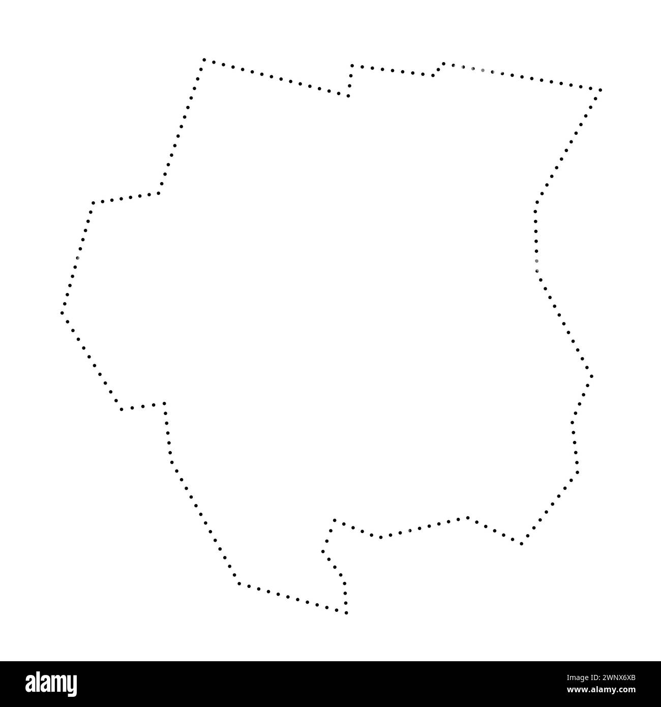 Suriname country simplified map. Black dotted outline contour. Simple ...