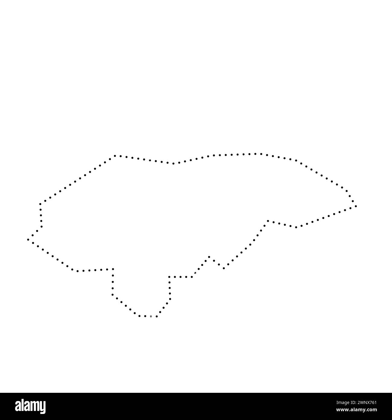 Honduras country simplified map. Black dotted outline contour. Simple ...