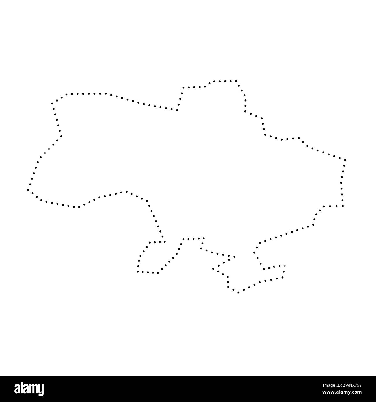 Ukraine country simplified map. Black dotted outline contour. Simple ...