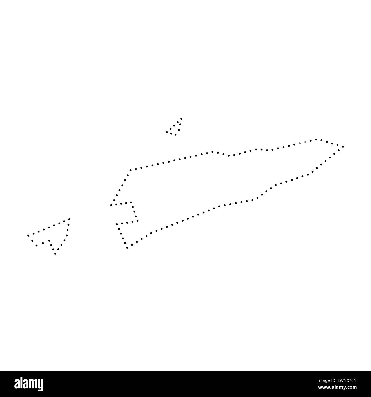 East Timor country simplified map. Black dotted outline contour. Simple ...