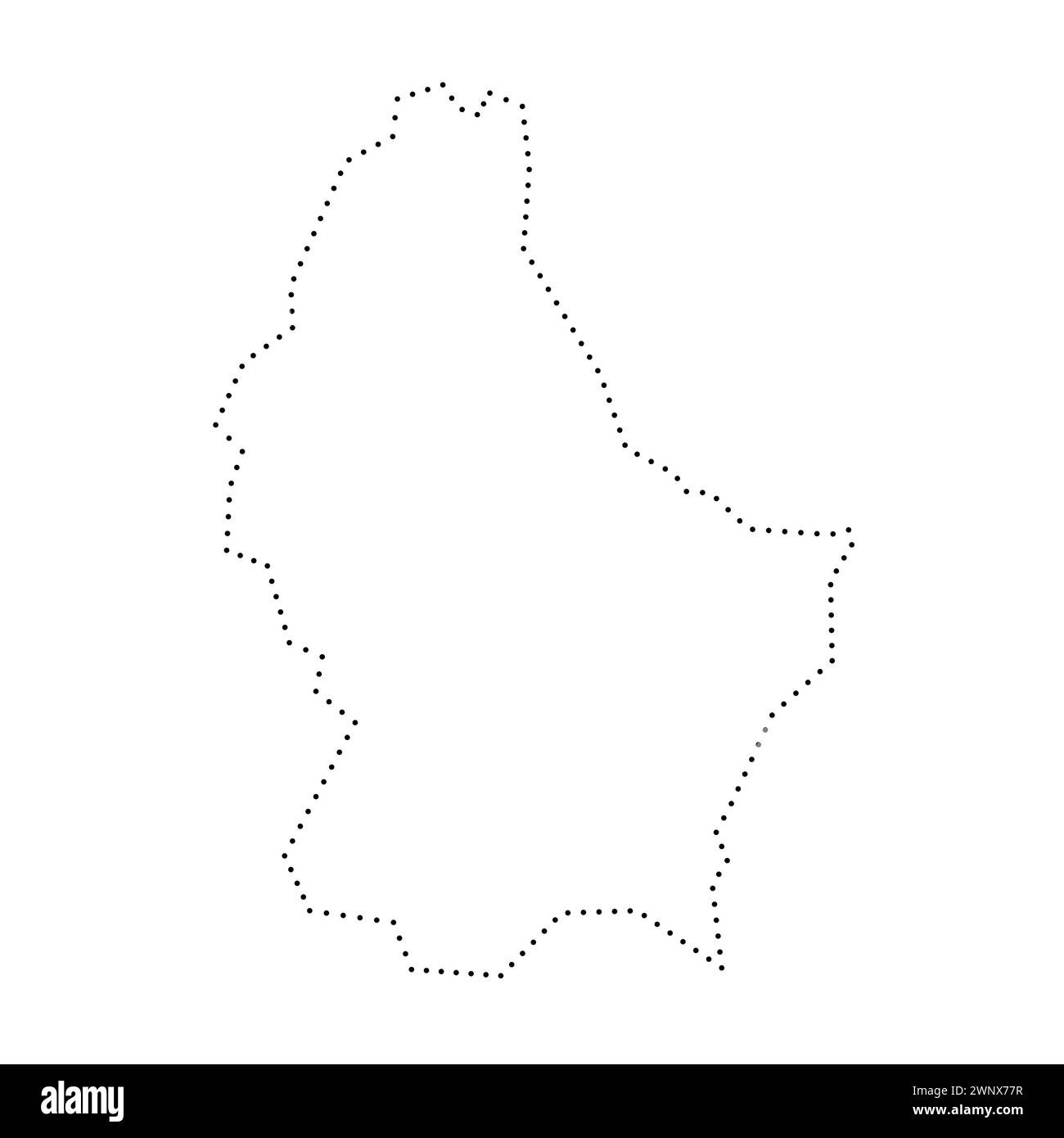 Luxembourg country simplified map. Black dotted outline contour. Simple ...