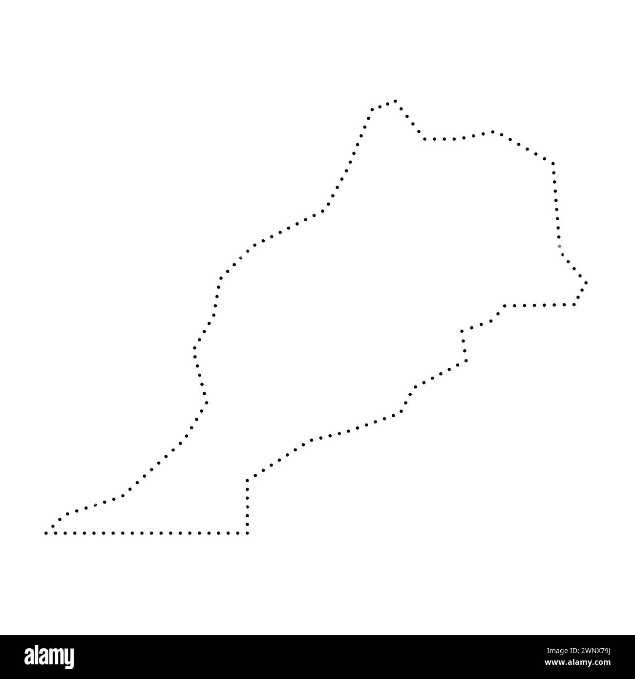 Morocco country simplified map. Black dotted outline contour. Simple ...
