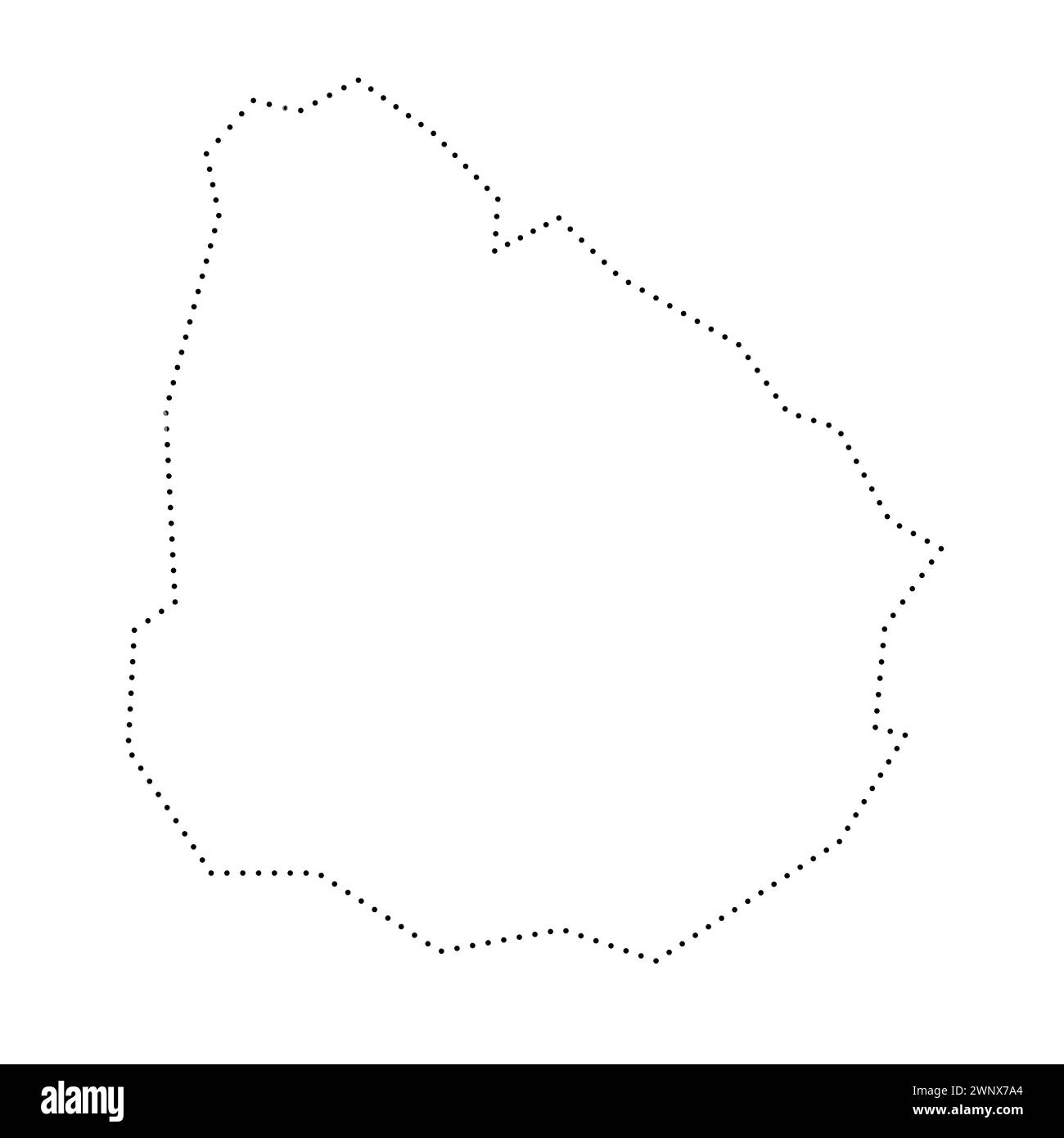 Uruguay country simplified map. Black dotted outline contour. Simple ...