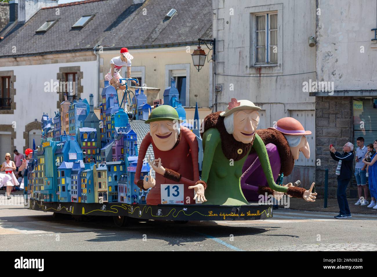 Scaër, France - May 29 2023: The Triplets of Belleville themed float of ...