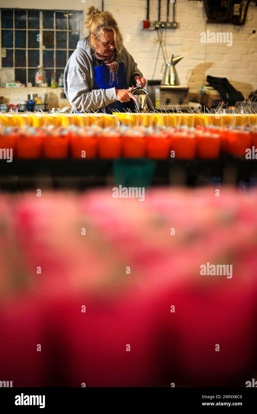 Candle maker Annie Maulding at Wick and a Prayer workshop, Tissington ...
