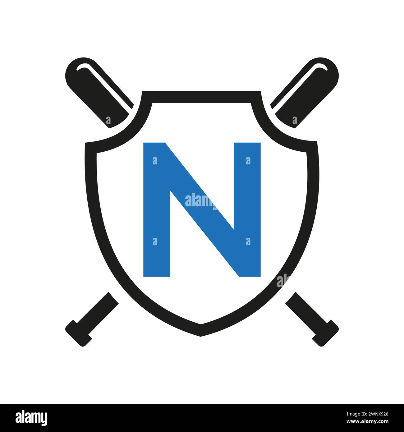 Letter N Baseball Logo Design Vector Template. Baseball Club Symbol ...