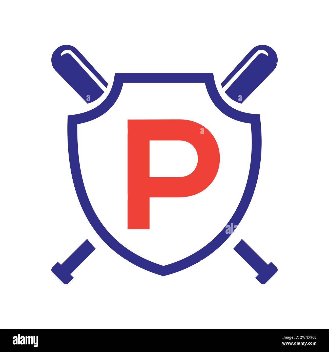 Letter P Baseball Logo Design Vector Template. Baseball Club Symbol ...