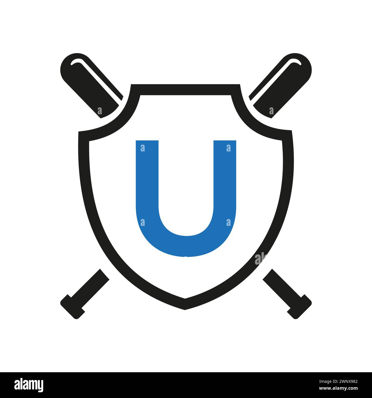 Letter U Baseball Logo Design Vector Template. Baseball Club Symbol ...