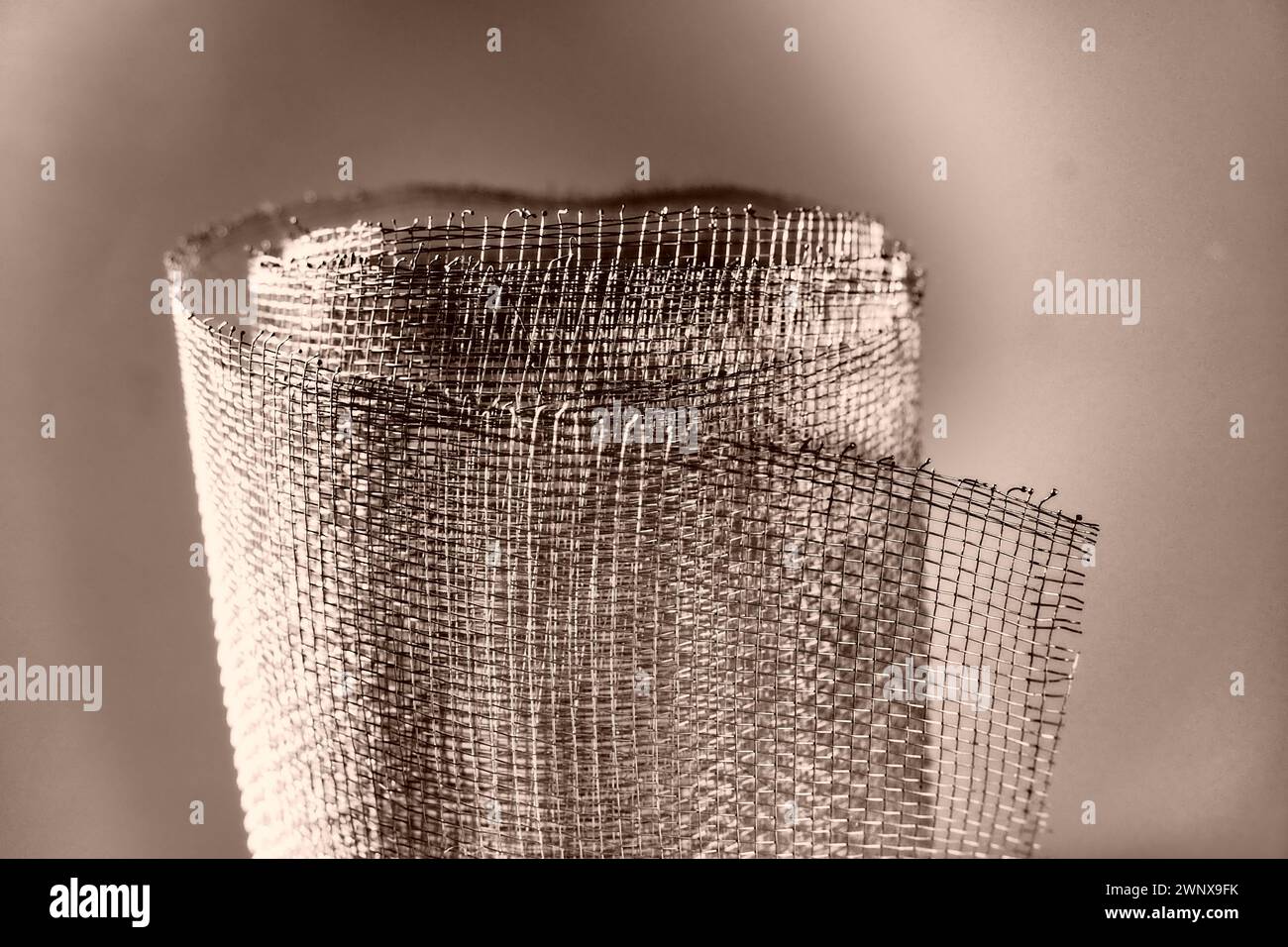 Metal mesh. Rolled mesh in gray. Heavy duty steel or aluminum mesh with ...