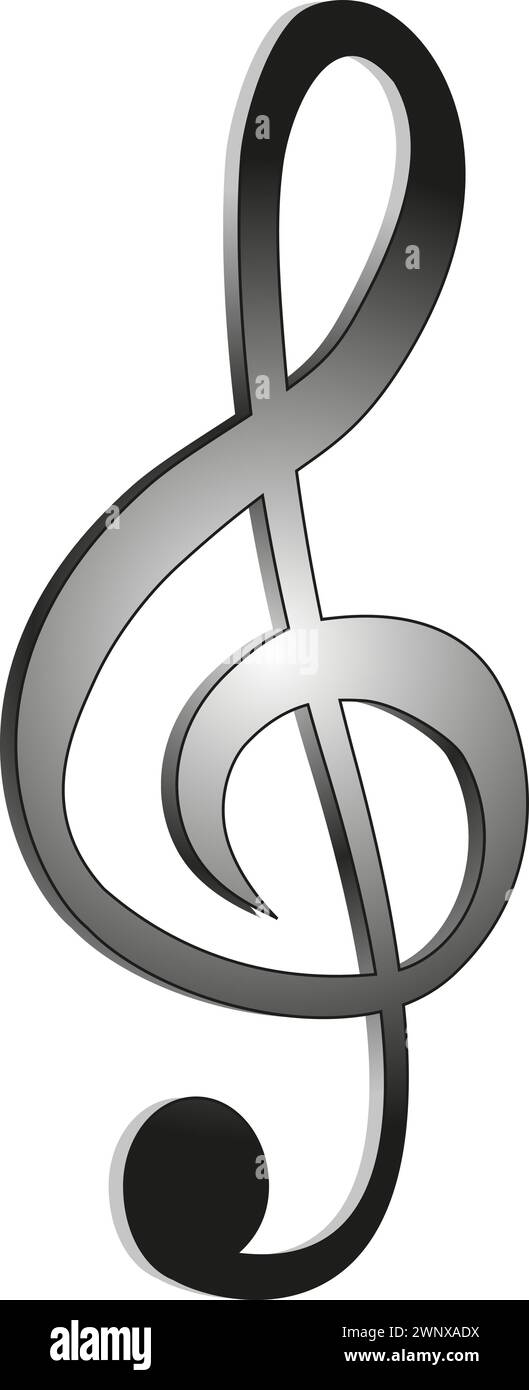 Symbol stylized treble clef hi-res stock photography and images - Alamy